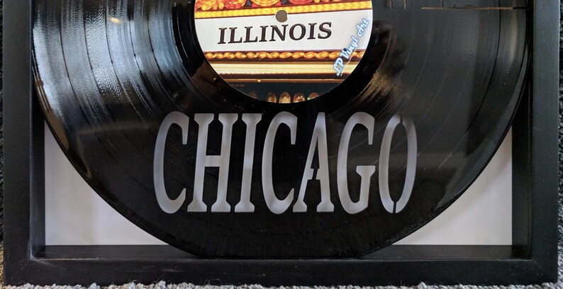 Chicago Skyline - Cut Framed Vinyl LP Record Art Collectible Gift - Etsy