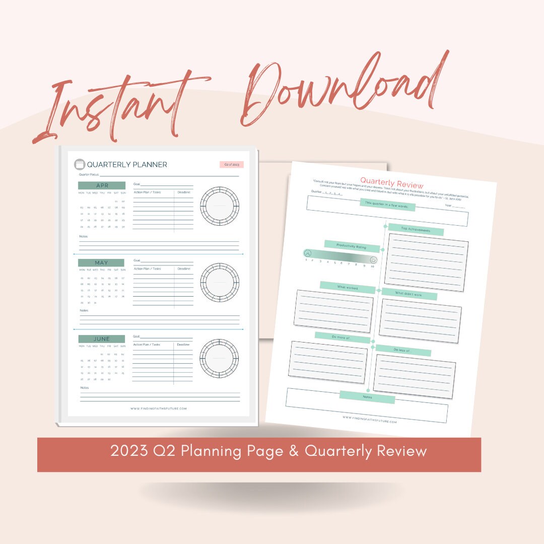 Q2 Planning and Review 2023 Pages Minimalist Planning - Etsy