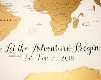 Gold Foil World Map | Etsy