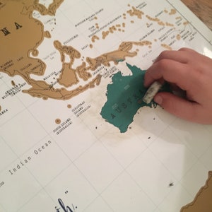 Personalized Scratch Map. Custom Handlettered for You. Gold and White ...