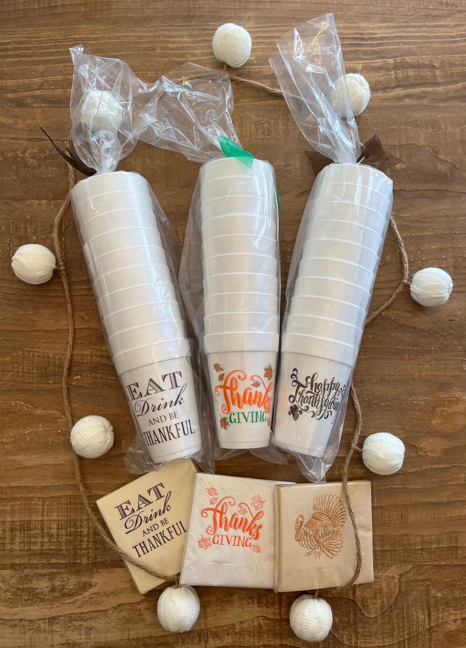 Thanksgiving Party Cups & Napkins Set, 10-pack - Etsy