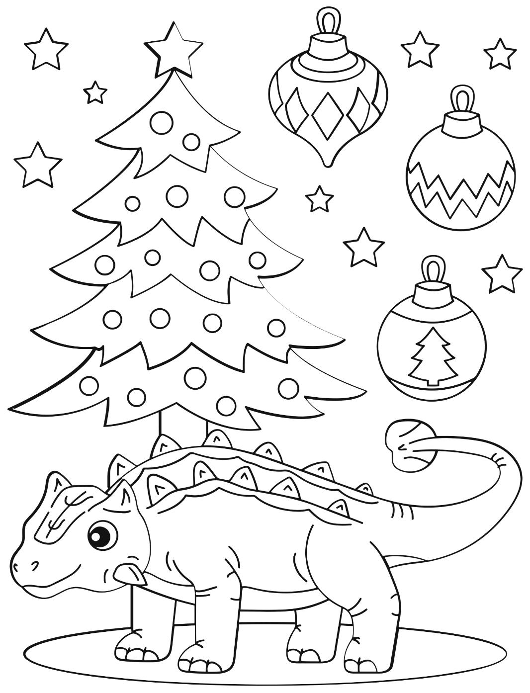 Christmas Dinosaur Coloring Pages, 9 Pages - Etsy