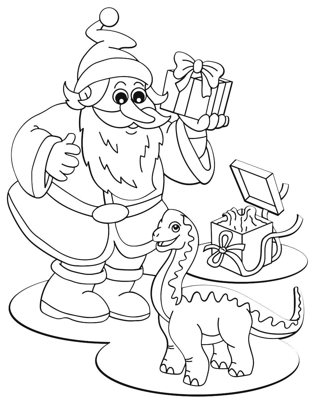 Christmas Dinosaur Coloring Pages, 9 Pages - Etsy