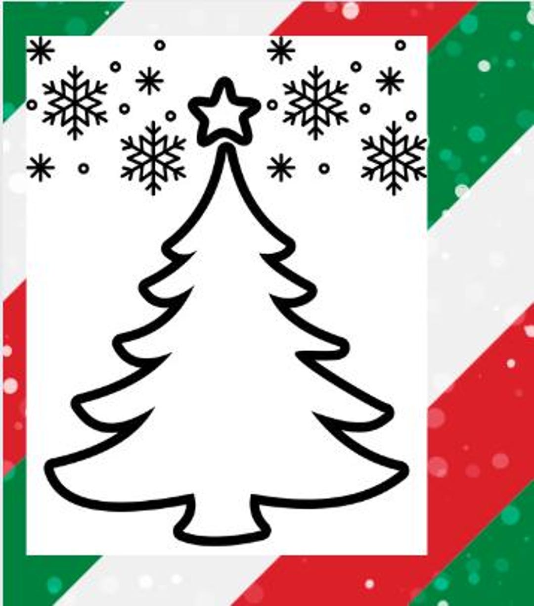 Christmas Tree Coloring Page: Holiday Party Activity (instant Download ...