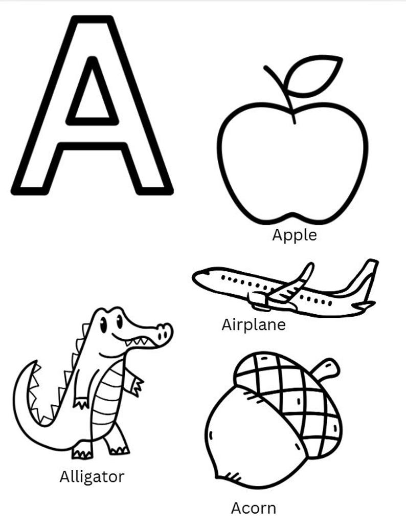 ABC Coloring Pages - Etsy