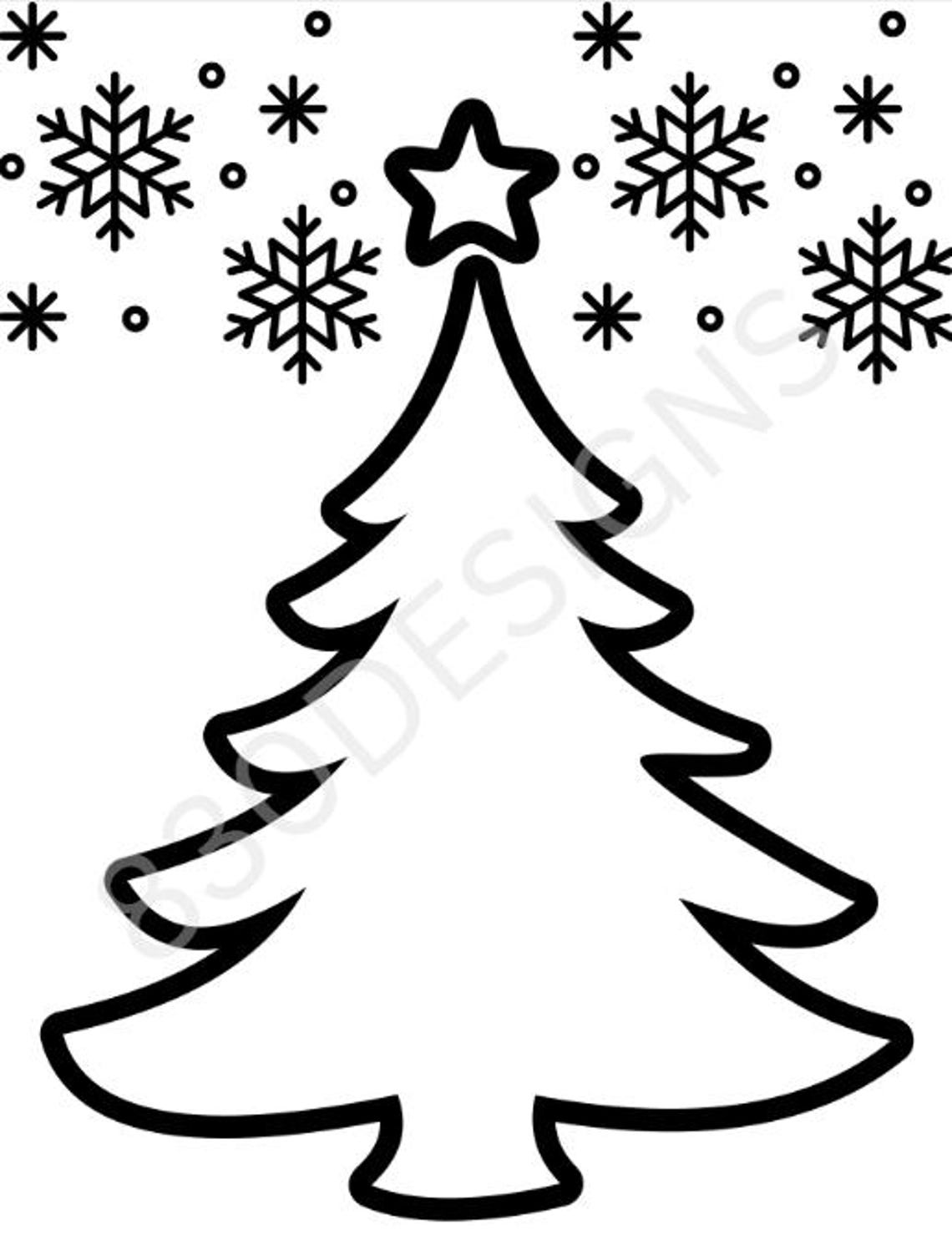 Christmas Tree Coloring Page: Holiday Party Activity (instant Download ...