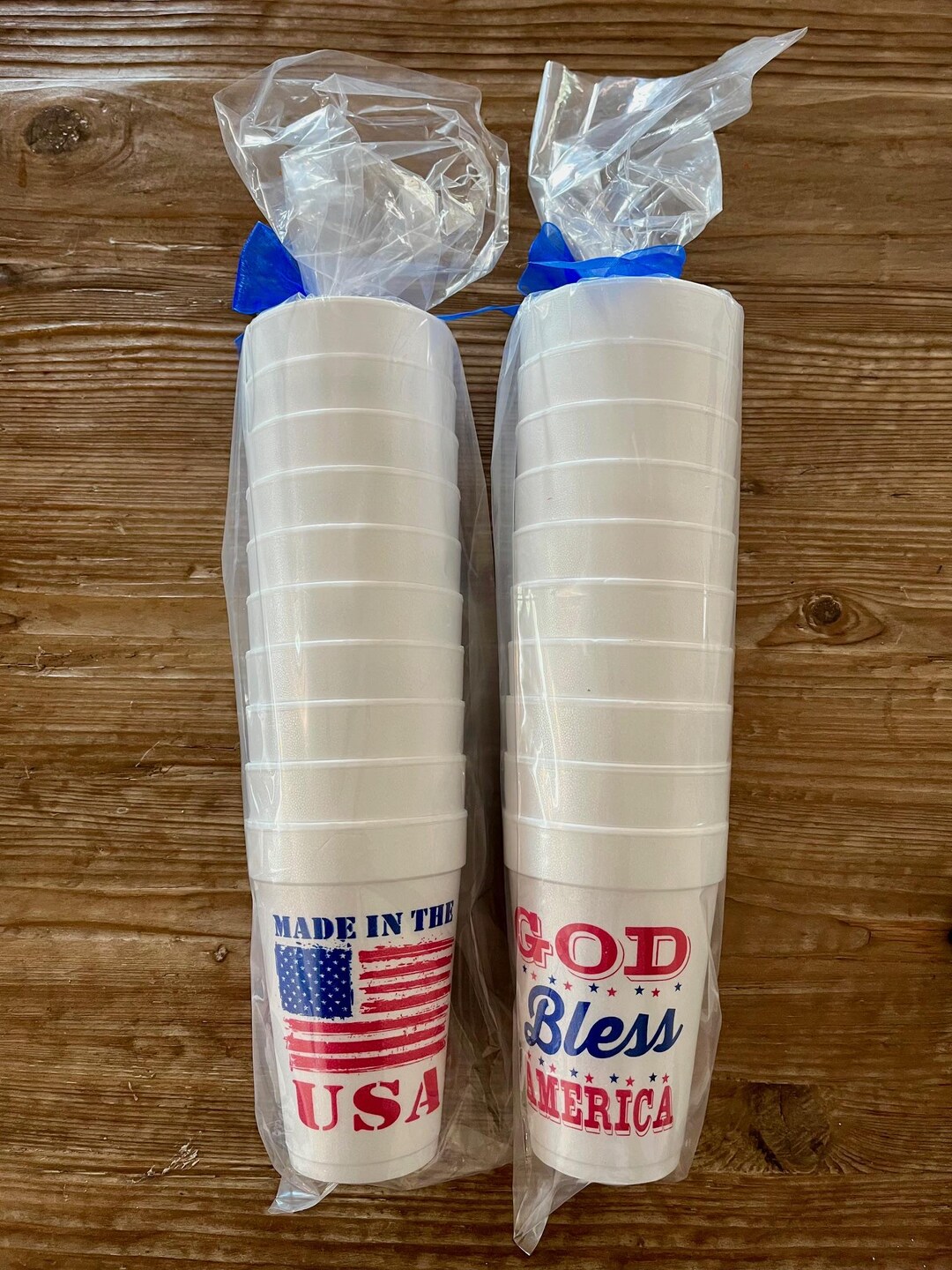Patriotic Styrofoam Cups 10 Pack Sleeve, Foam Party Cups, Patriotic ...