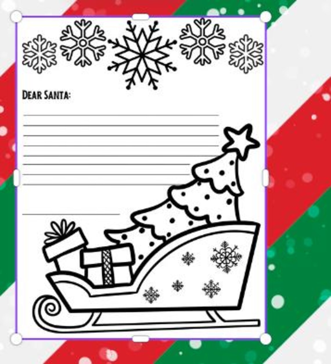 Dear Santa Coloring Page and Wish List, Christmas Party, Holiday Party ...