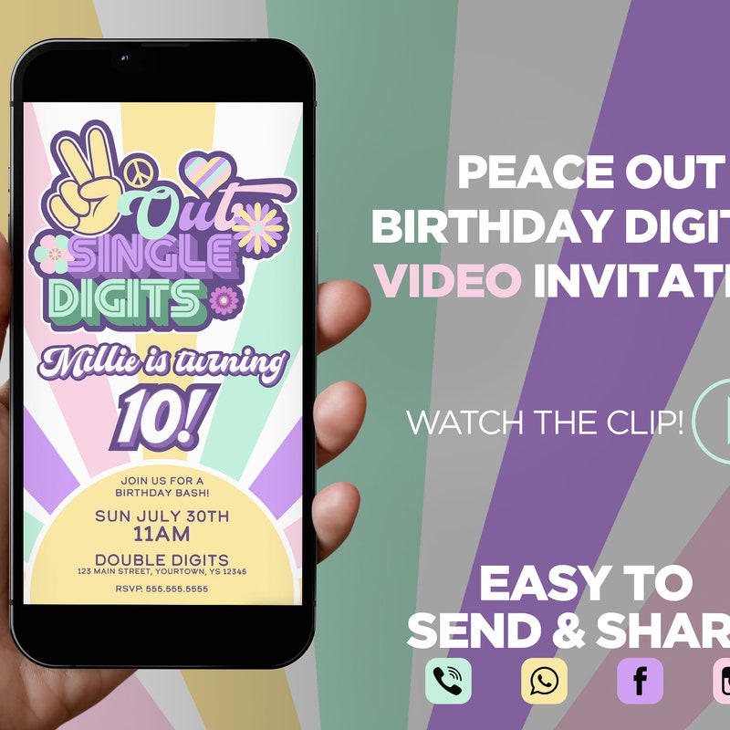 Peace Out Single Digits - Etsy