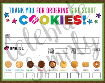LBB Girl Scout Cookie Order Thank You Printable Little Brownie Cookies ...