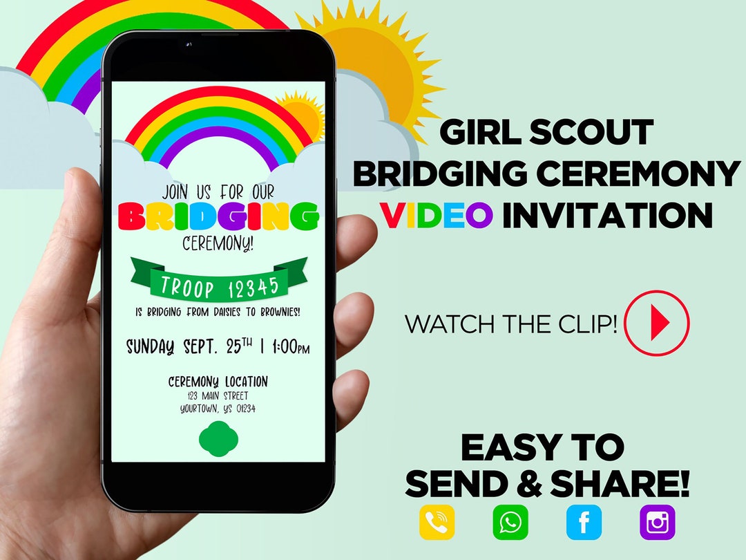 Girl Scout Bridging Ceremony Video Invitation - Etsy