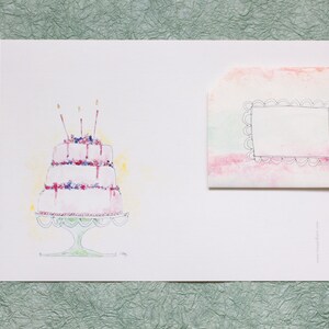Digital Download Birthday Cake Card+envelope, Instant Birthday Card ...