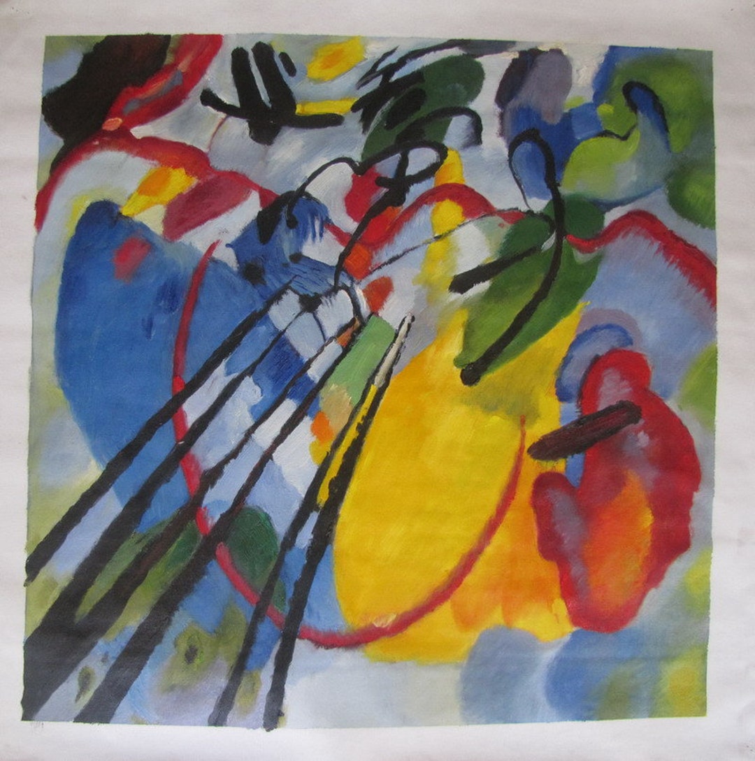 Wassily Kandinsky, Improvisation 26 Oars, Oil Painting Reproduction on Linen Canvas, Handmade ...