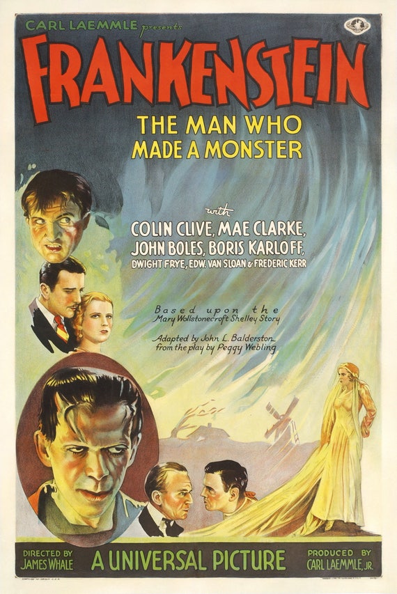 Frankenstein Man Who Made a Monster Vintage Classic Movie | Etsy