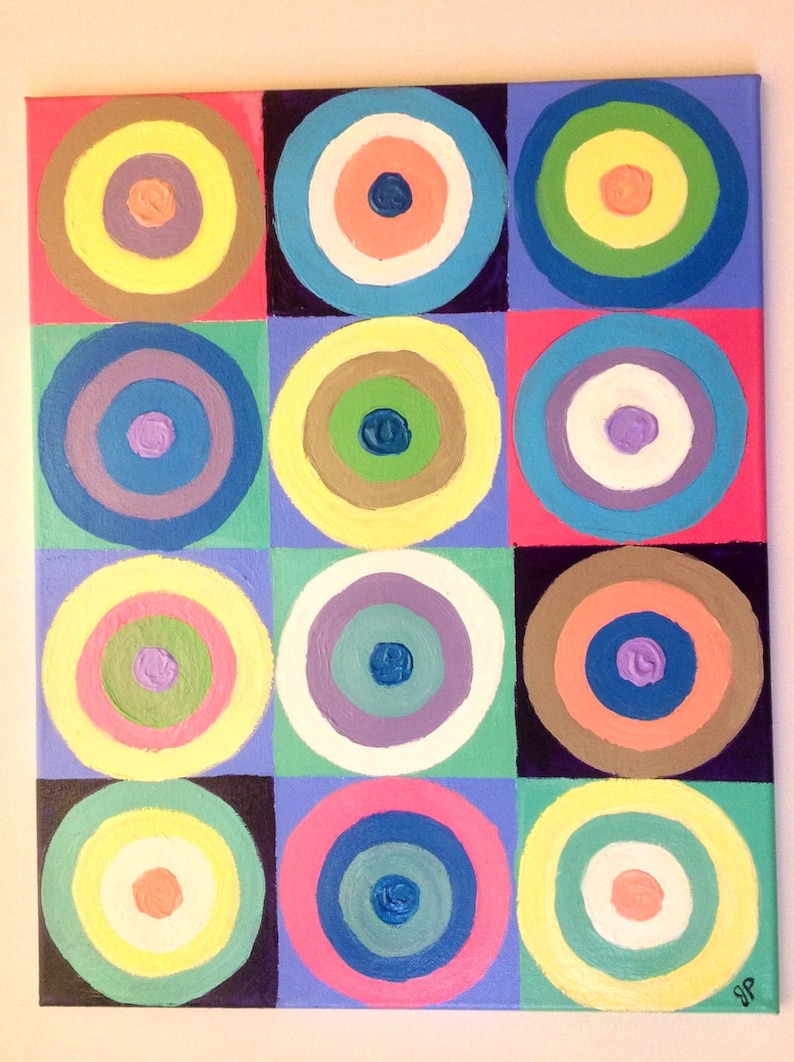 Concentric Circles Abstract painting. Kandinsky inspired. | Etsy