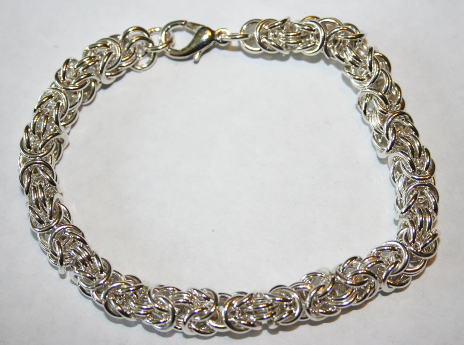 Handmade Sterling Silver Chainmaille or Chain Maille Bracelet Byzantine ...