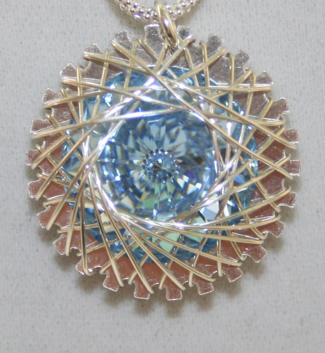 Handmade Sterling Silver Spiro (spiral) Wire Wrap Necklace With 18 Mm ...