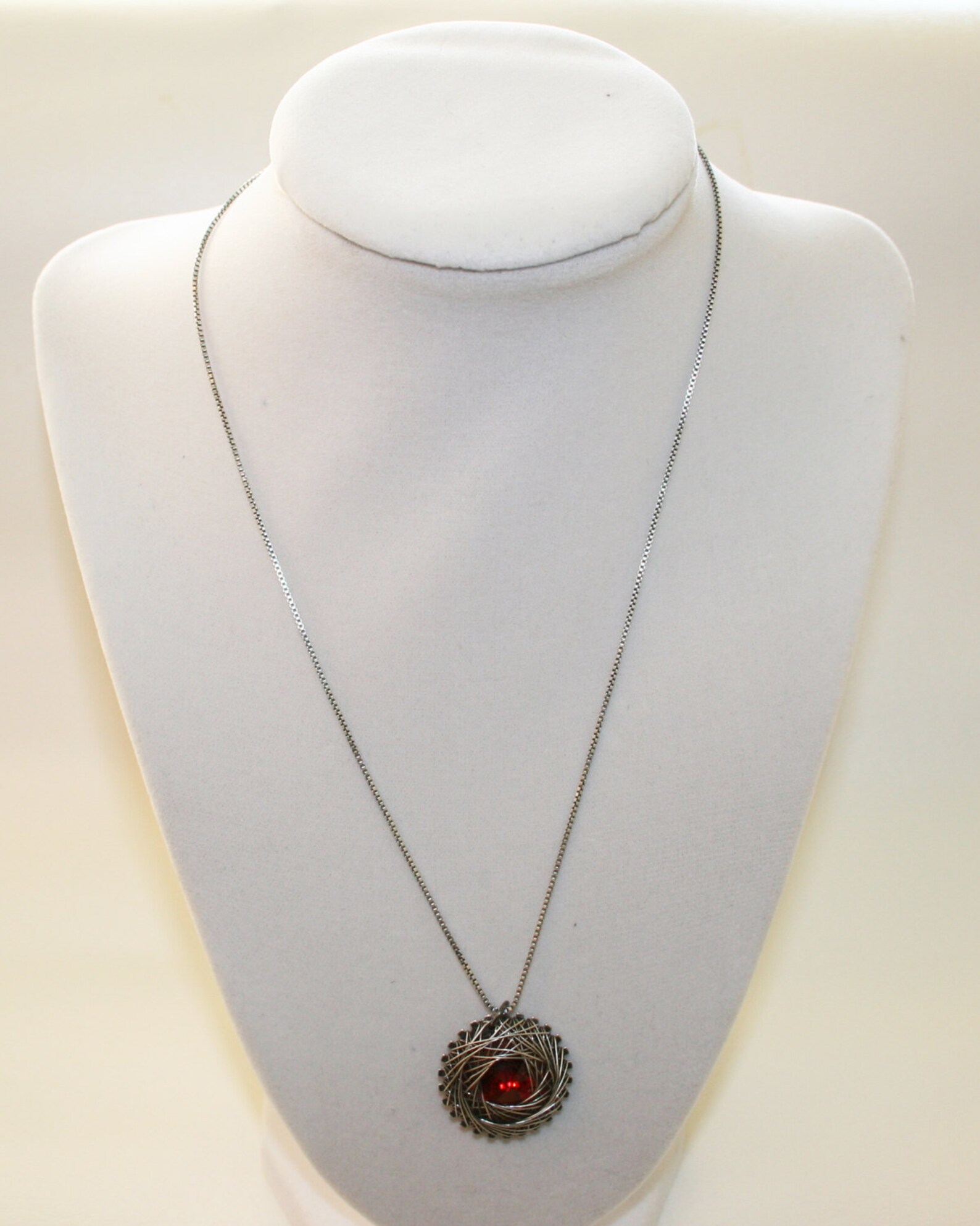 Handmade Sterling Silver Wire Wrap Spiro (spiral) Necklace With 18 Mm ...