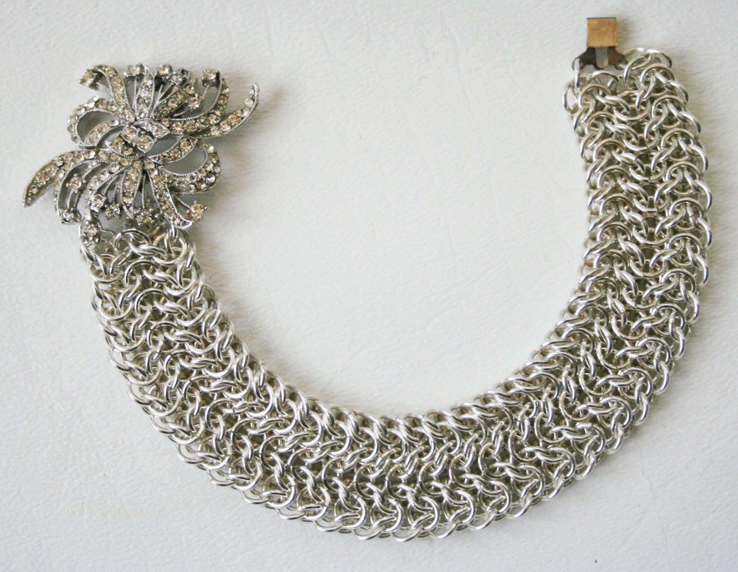 Handmade Sterling Silver Chain Maille Bracelet Elf Weave Sheet With ...