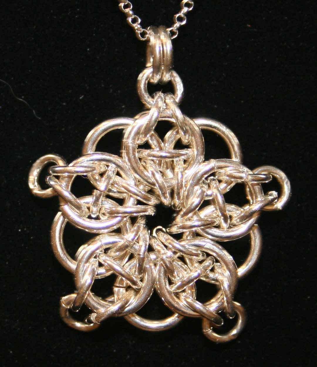 Handmade Sterling Silver Chainmaille or Chain Maille 5-point Celtic ...