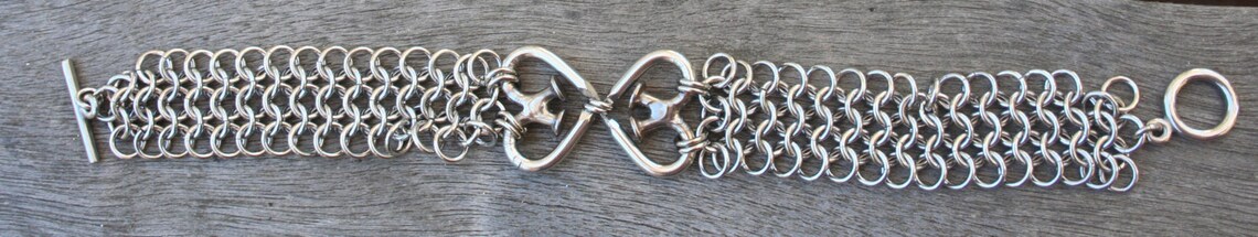 Handmade Stainless Steel Chain Maille Chainmaille Bracelet European 4 ...