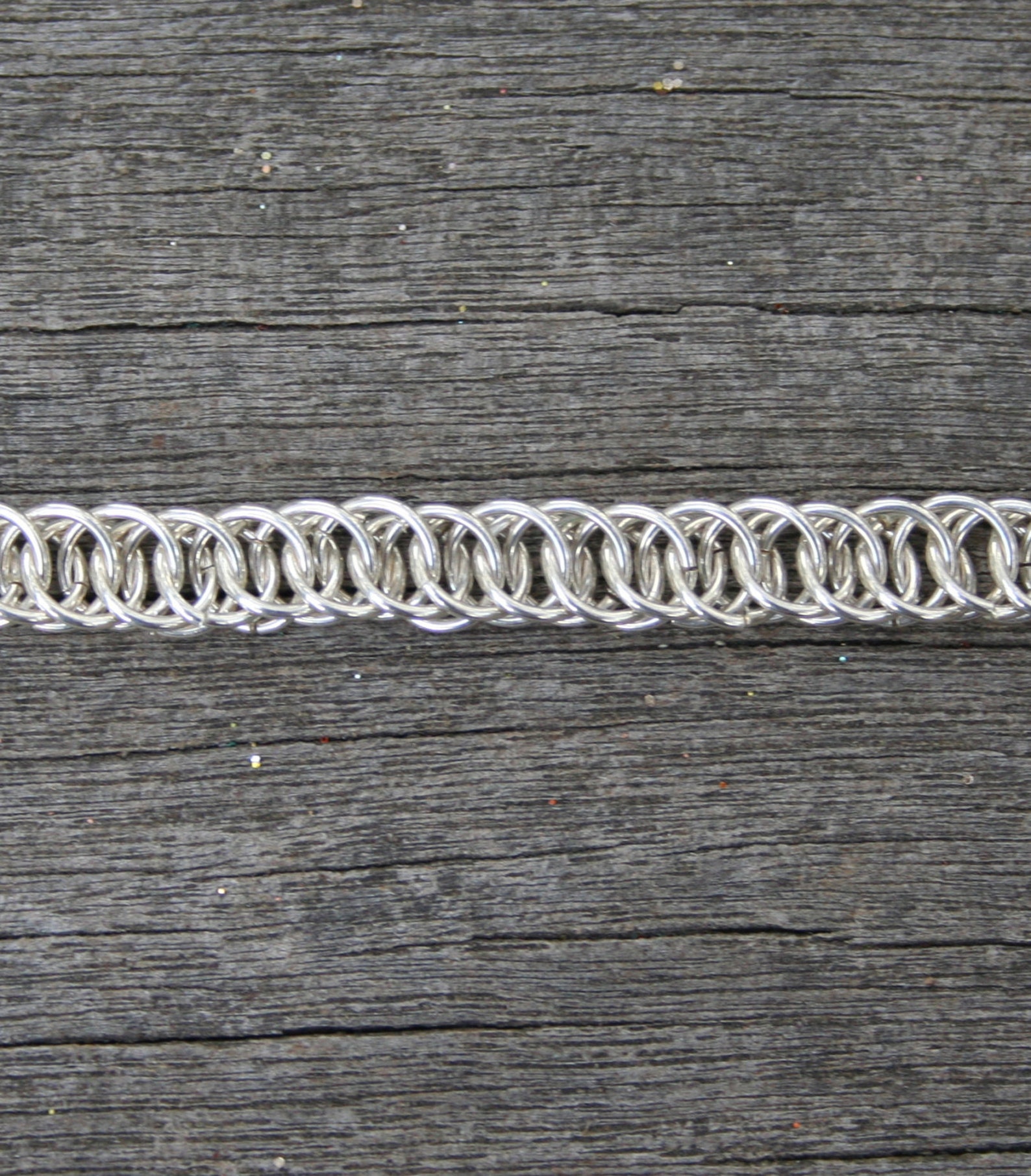 Handmade Sterling Silver Chain Maille Chainmaille Bracelet Half Persian ...