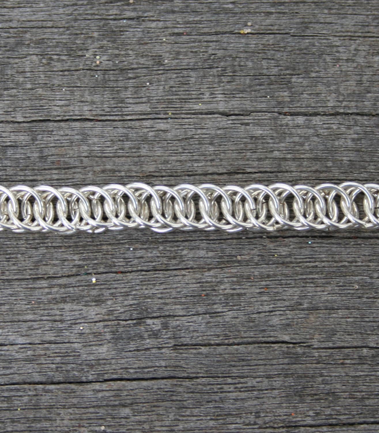 Handmade Sterling Silver Chain Maille Chainmaille Bracelet Half Persian ...