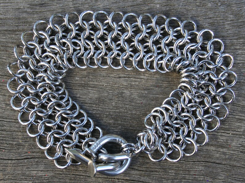 Handmade Stainless Steel Chain Maille Chainmaille Unisex Bracelet ...