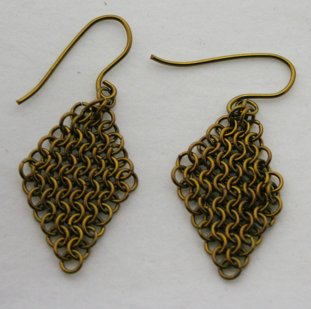 Handmade Titanium Gold Anodized Chain Maille European 4 in 1 Weave ...