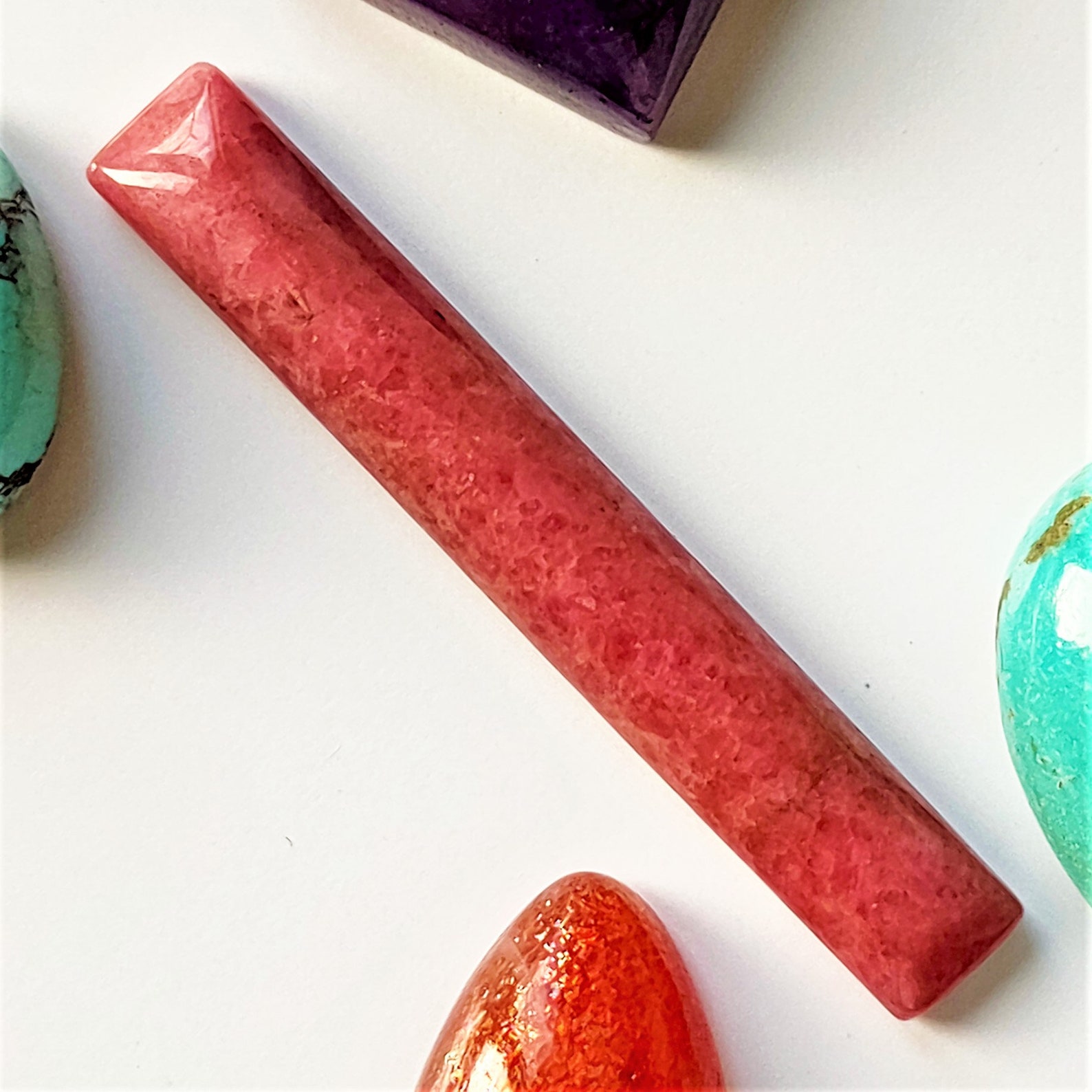 Rhodonite 35x5mm Baton Cut Cabochon/wand Ref:ron0010 - Etsy