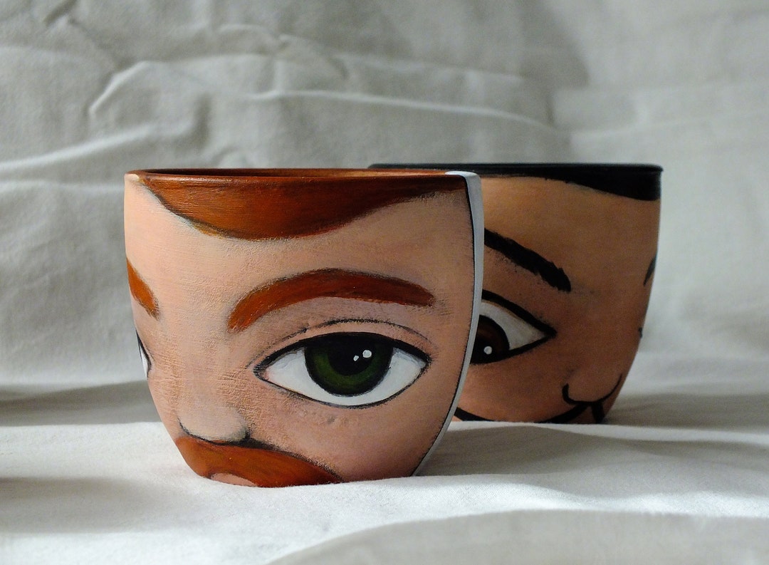 Dalí, Frida and Van Gogh Hand-painted Clay Pot / Pot Made on a Wheel ...