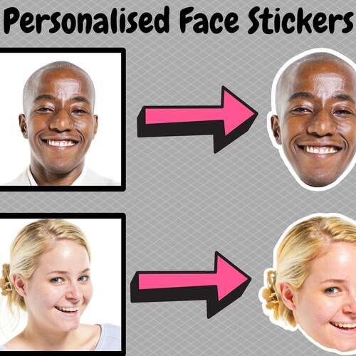 Personalised Custom Vinyl Face Stickers Makes A Unique - Etsy UK