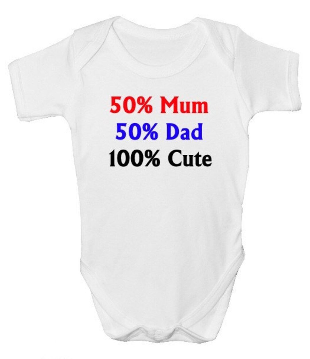 Funny Baby Grow '100% Cute' With Free P&P Made From Soft Natural Cotton ...
