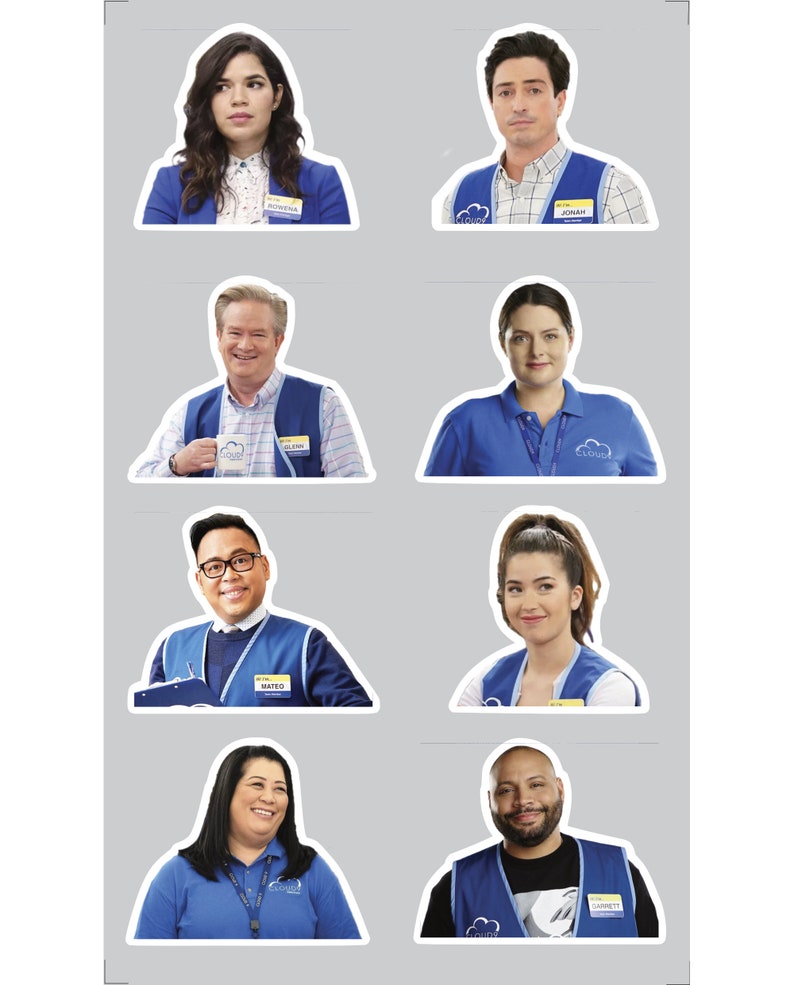 Personalised Superstore Vinyl Sticker Pack, Cloud 9, Jonah, Amy, Glen ...