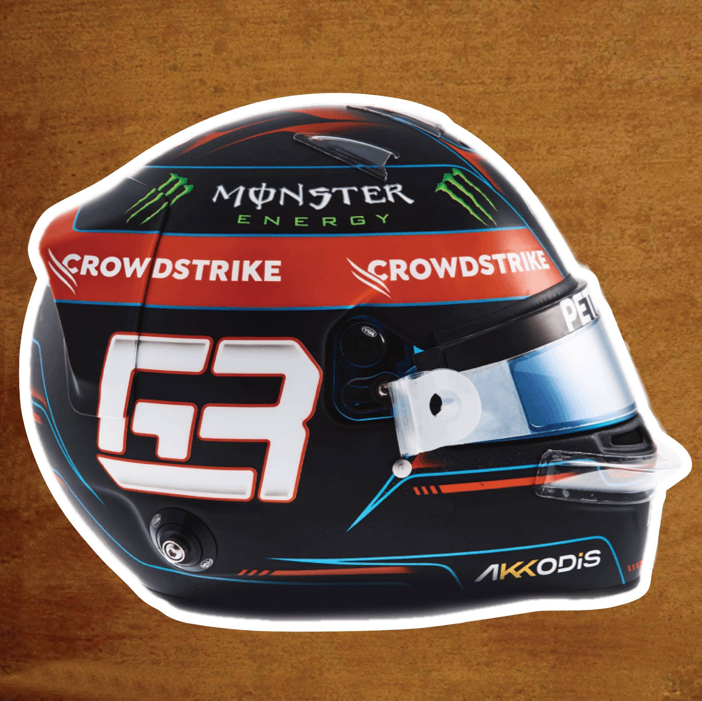 George Russell F1 Helmet Premium and Logo Laminated Sticker Set With ...