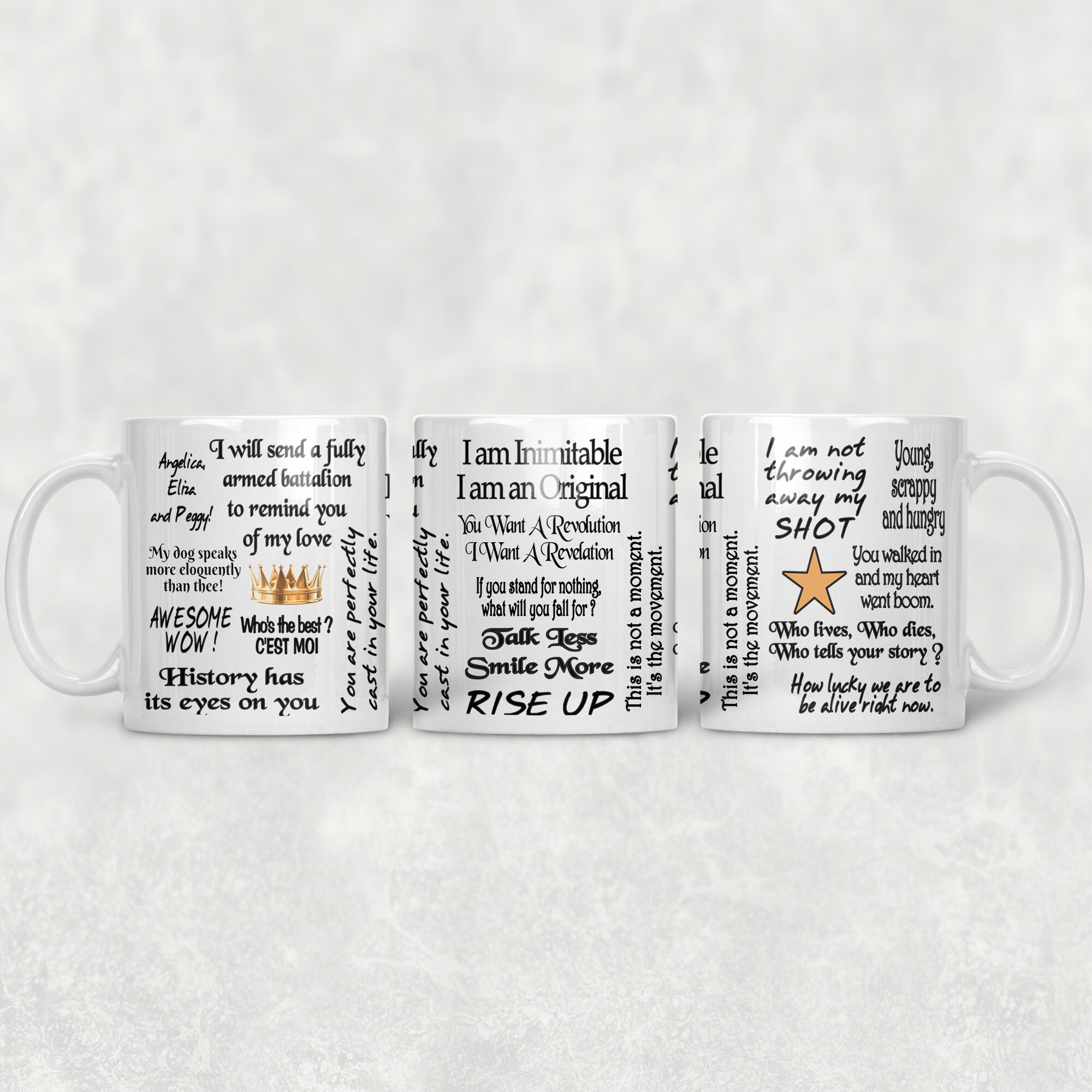 Hamilton the Musical Gift Mug Hamilton Quotes Hamilton Fan - Etsy UK