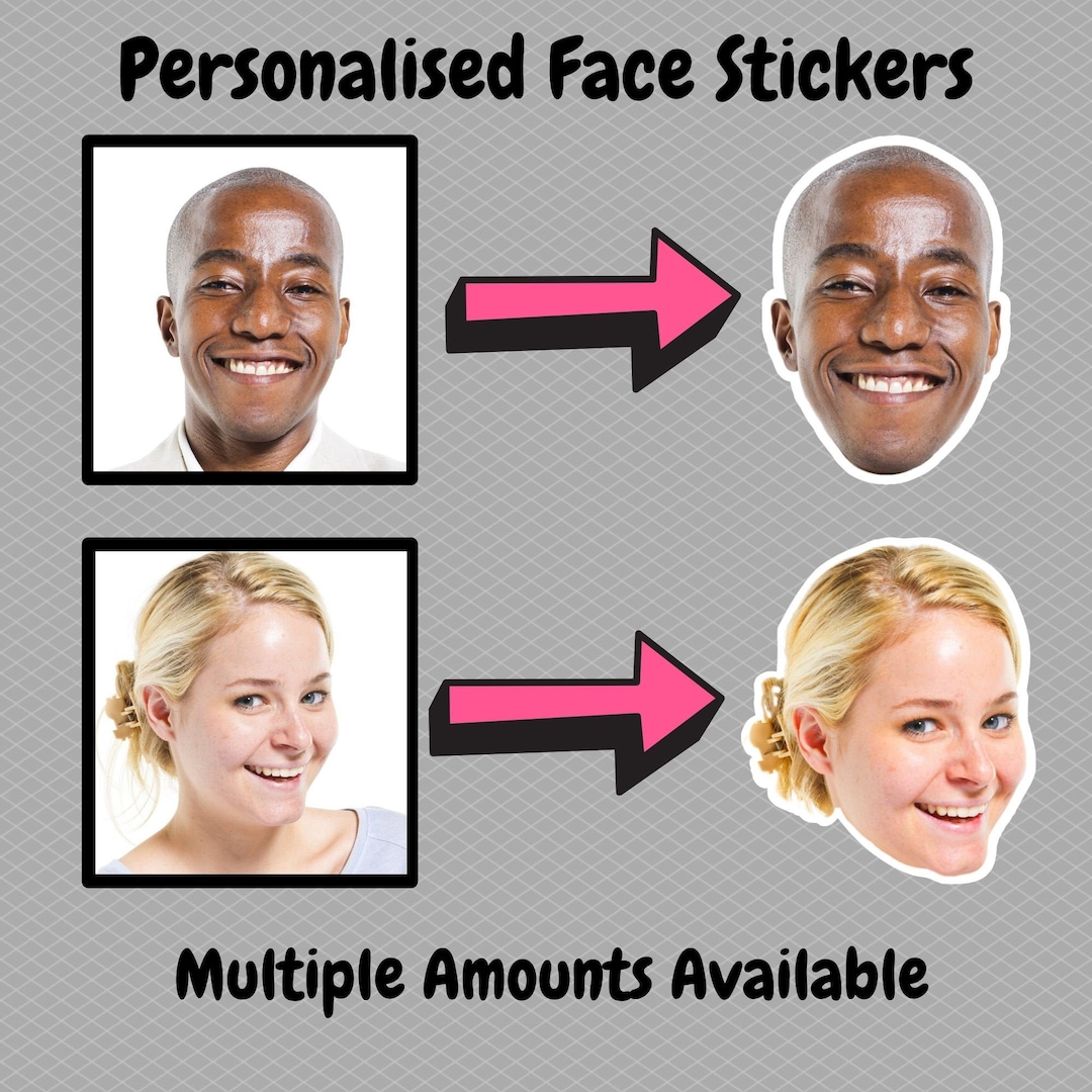 Personalised Custom Vinyl Face Stickers, Makes A Unique Personalised ...