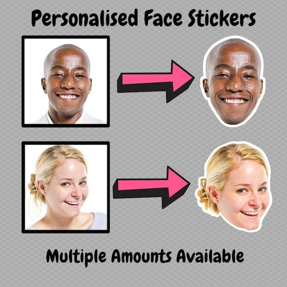 Personalised Custom Vinyl Face Stickers Makes A Unique - Etsy UK