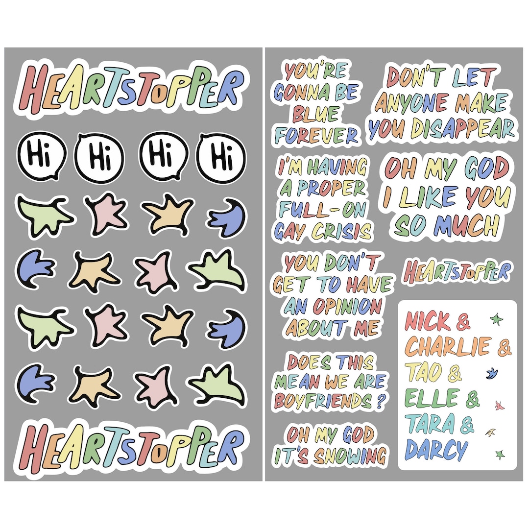 Heartstopper Vinyl Sticker Pack, 31 Heartstopper Stickers, Premium ...