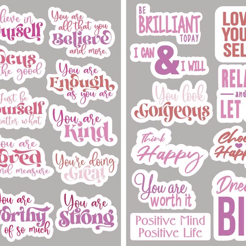 Positive Vibes Vinyl Sticker Pack Postive Sayings Pack of 20 - Etsy UK