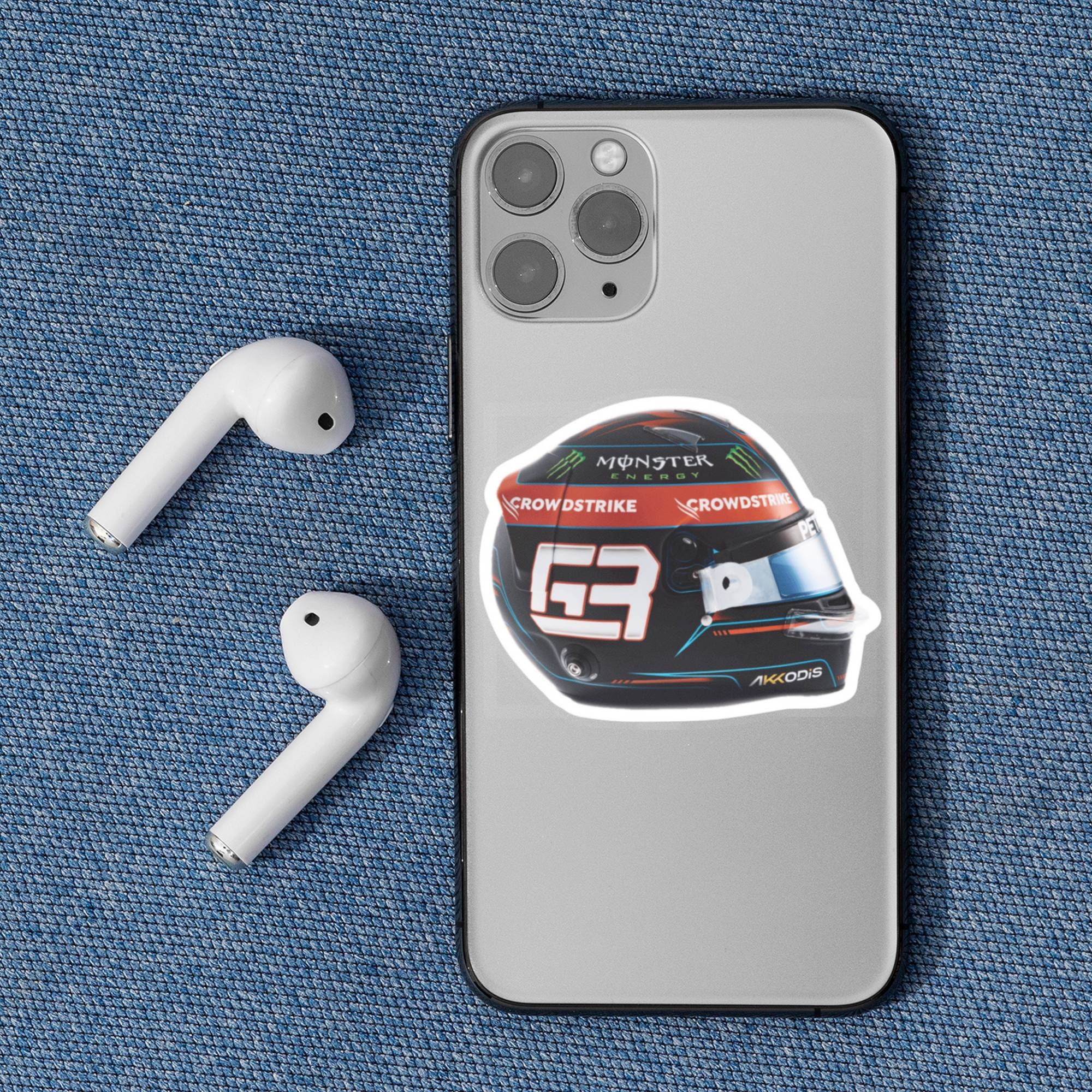 George Russell F1 Helmet Premium and Logo Laminated Sticker Set With ...