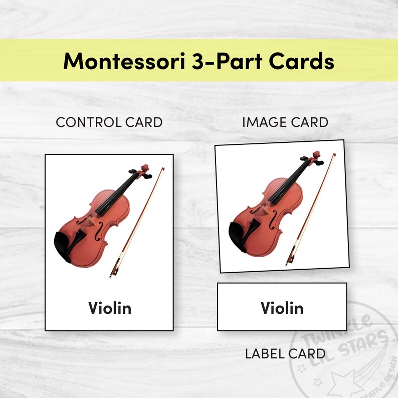 80 Musical Instruments Matching Cards Montessori 3 Part & Figure Ground ...
