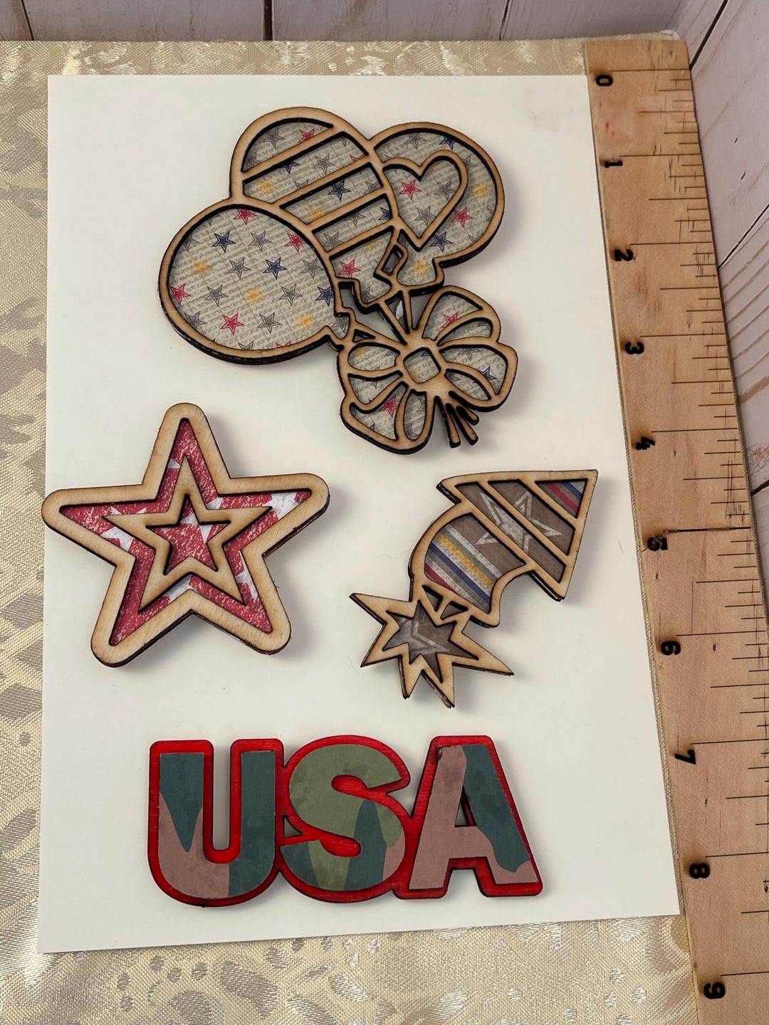 Patriotic Wood Laser Cut Magnet Set - Etsy