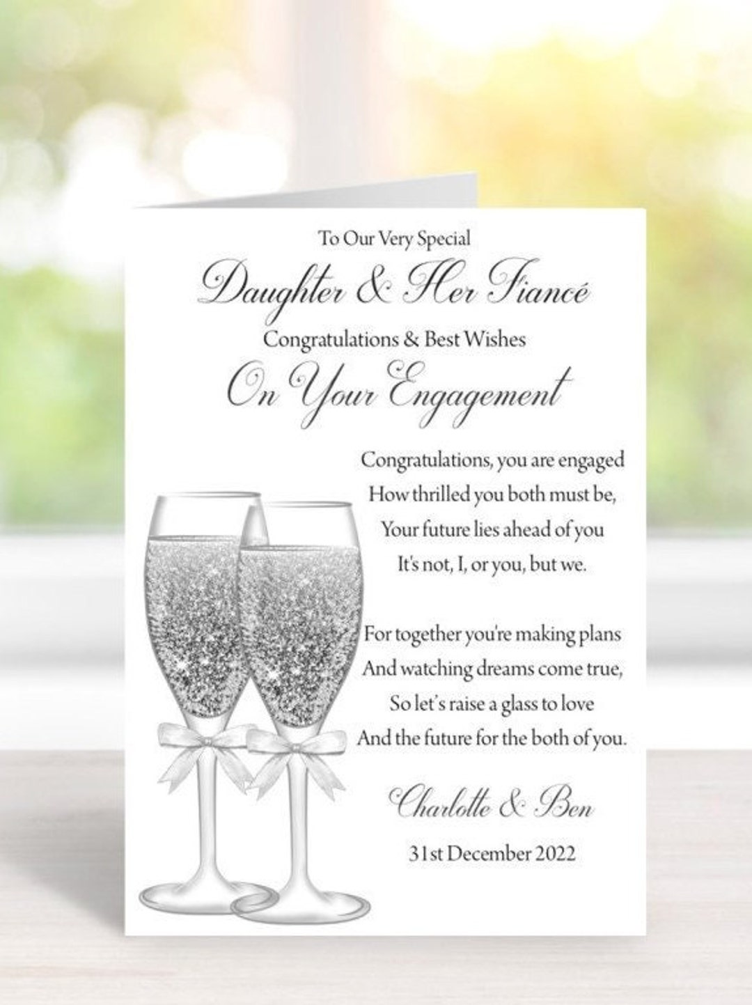 Handmade Personalised A5 Engagement Card With Matching Envelope ...