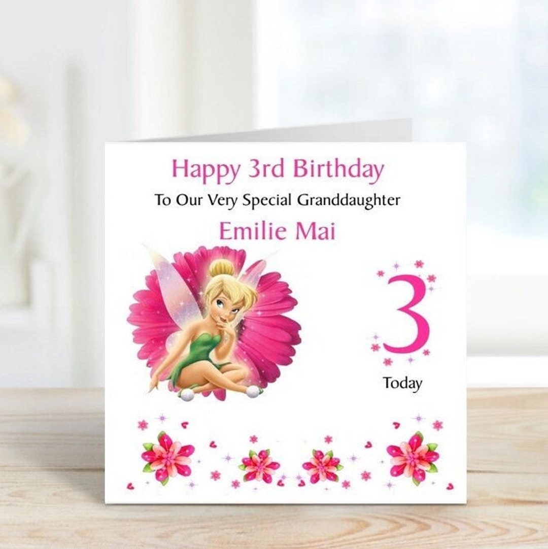 Handmade Personalised 6 Square Birthday Card TINKERBELL - Etsy