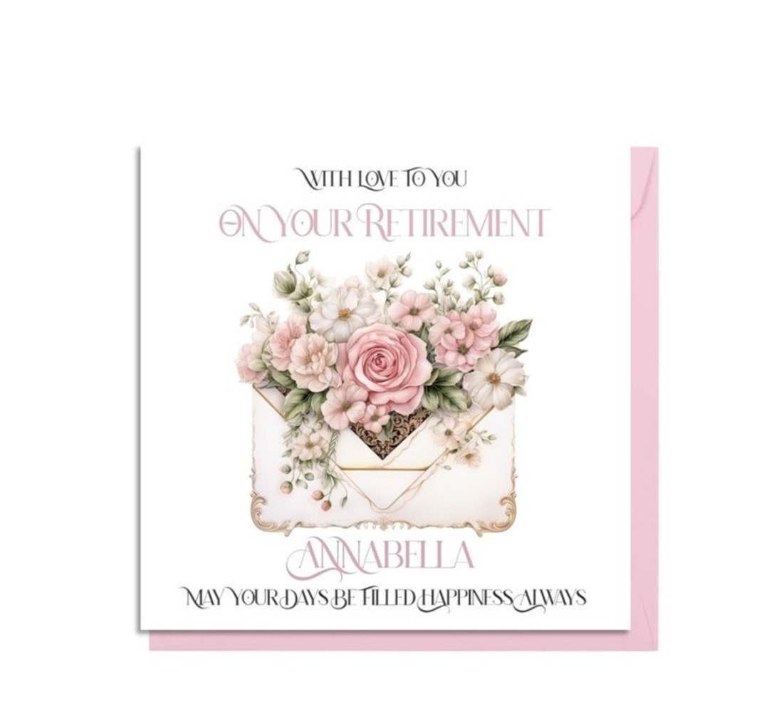 Handmade 6 Personalised RETIREMENT Card Floral Design FAST POSTAGE RM28 ...