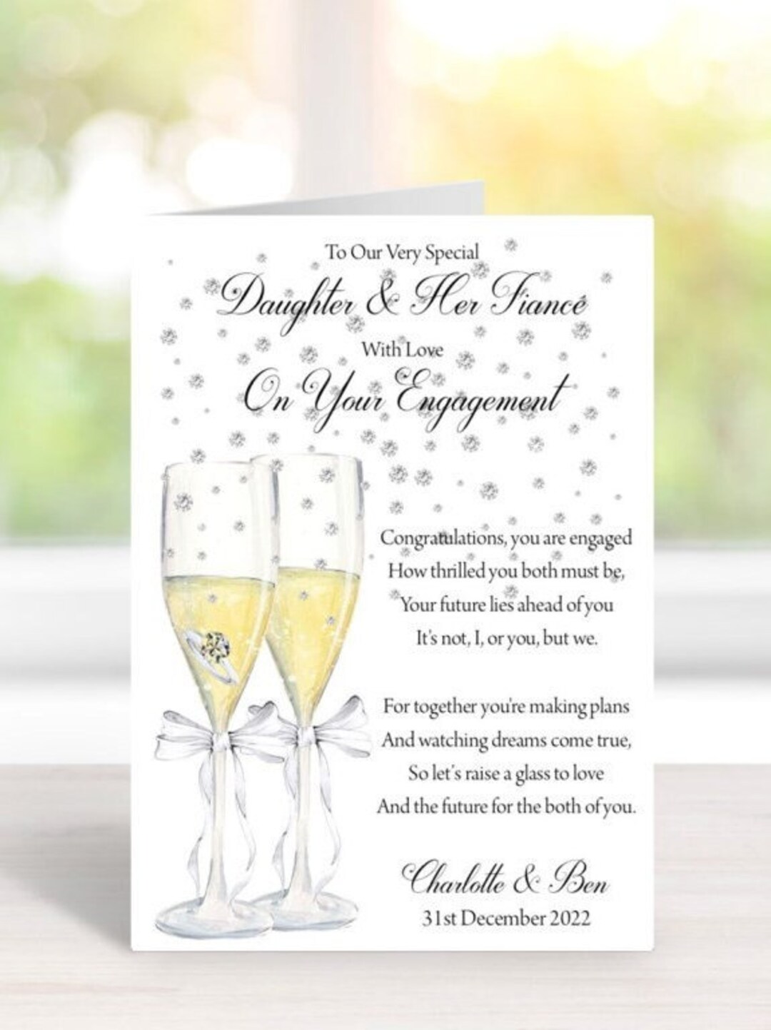 Handmade Personalised A5 Engagement Card With Matching Envelope ...