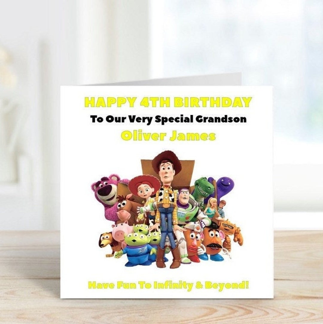 Handmade 6 Square Personalised Birthday Card Toy Story - Etsy