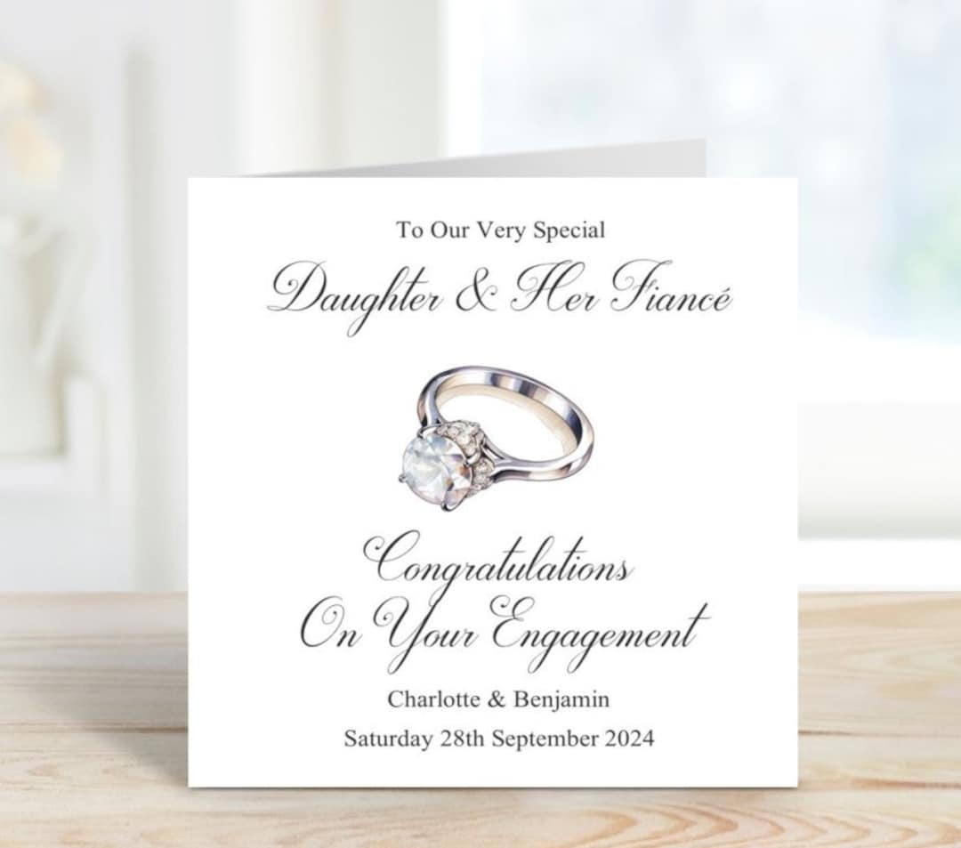 Handmade Personalised 6 Square Engagement Card With Matching Envelope ...