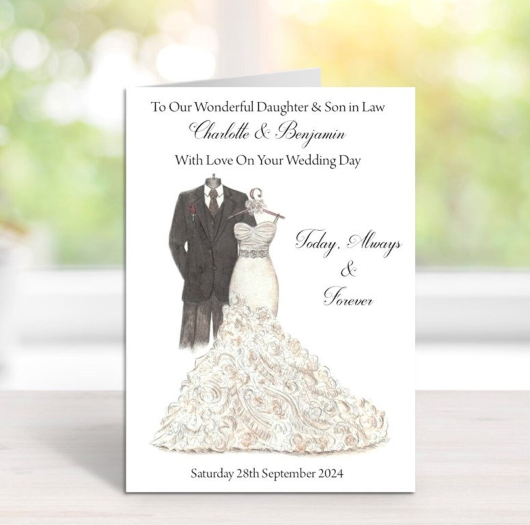 Handmade Personalised A5 Wedding Congratulations Card With Matching ...